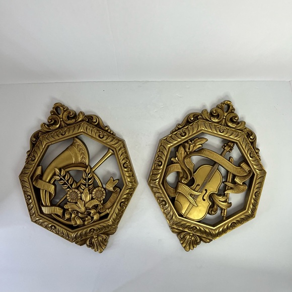 Homco | Wall Decor | Vintage Mcm Homco Syroco Gold Wall Decor Plaques ...